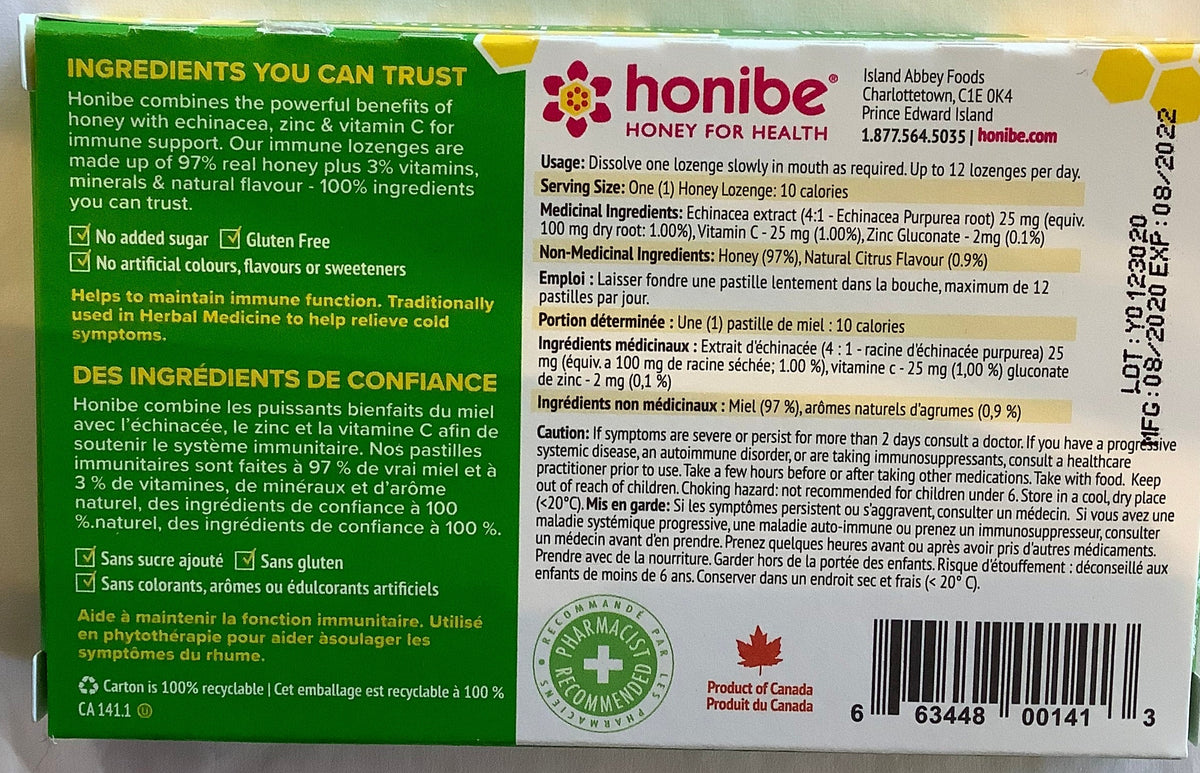 Honibe Honey Lozenges - Citrus – Ontario Honey House